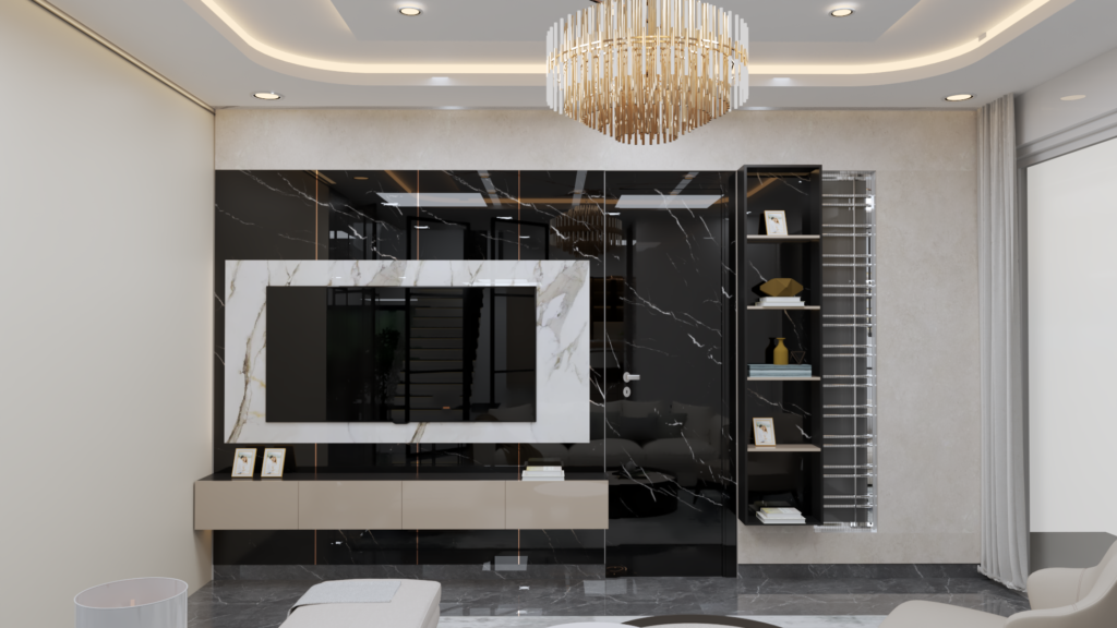 Luxury TV unit design - Home One Interior & Furniture