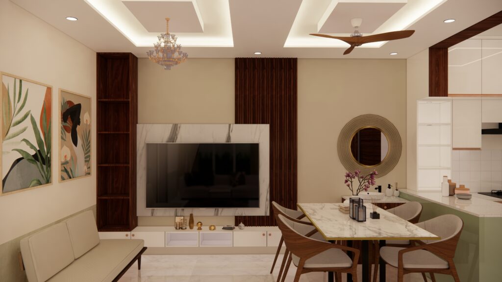 TV unit with fluted panel - Home One Interior & Furniture