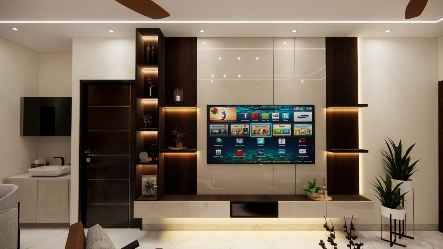 Modern TV Unit Interior Design - Home One Interior & Furniture